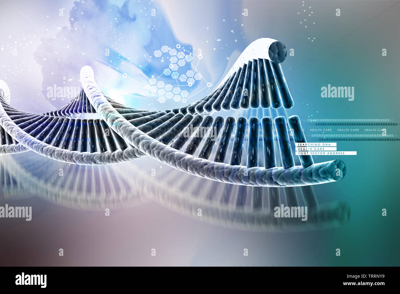 model of twisted chrome DNA chain Stock Photo - Alamy