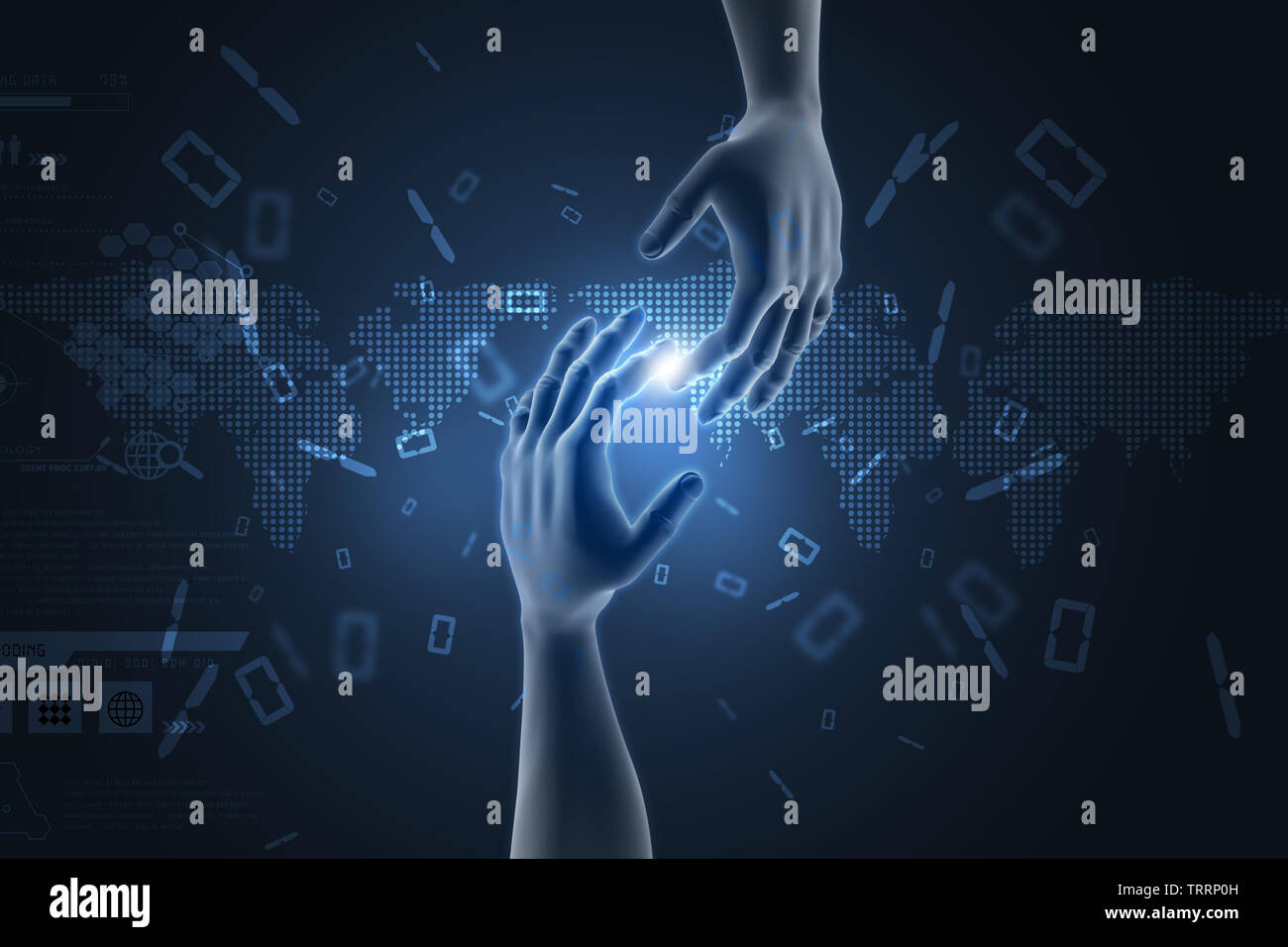 3d help helping hand concept hi-res stock photography and images - Alamy