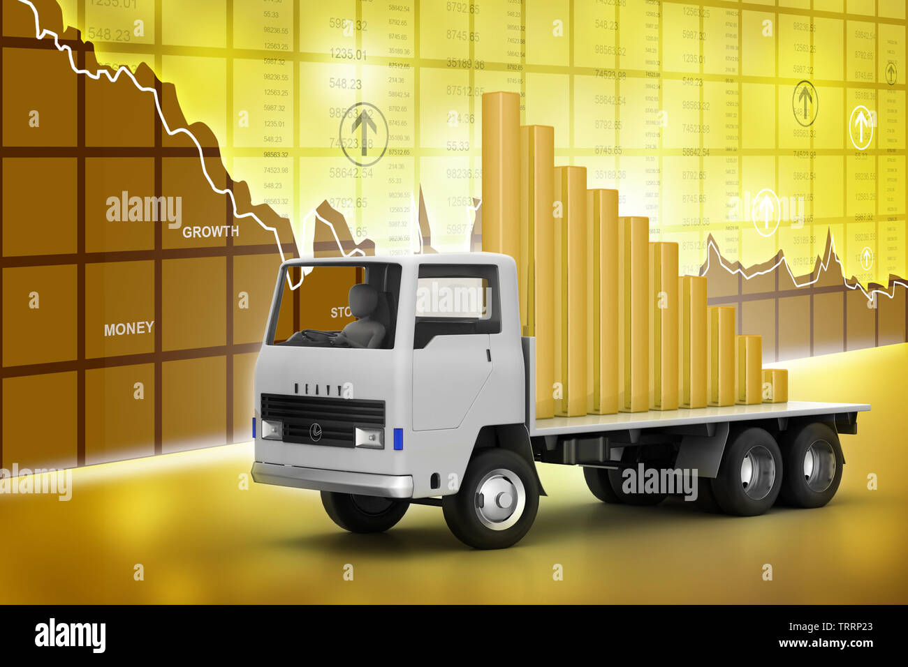 Transportation of business graph in truck Stock Photo - Alamy