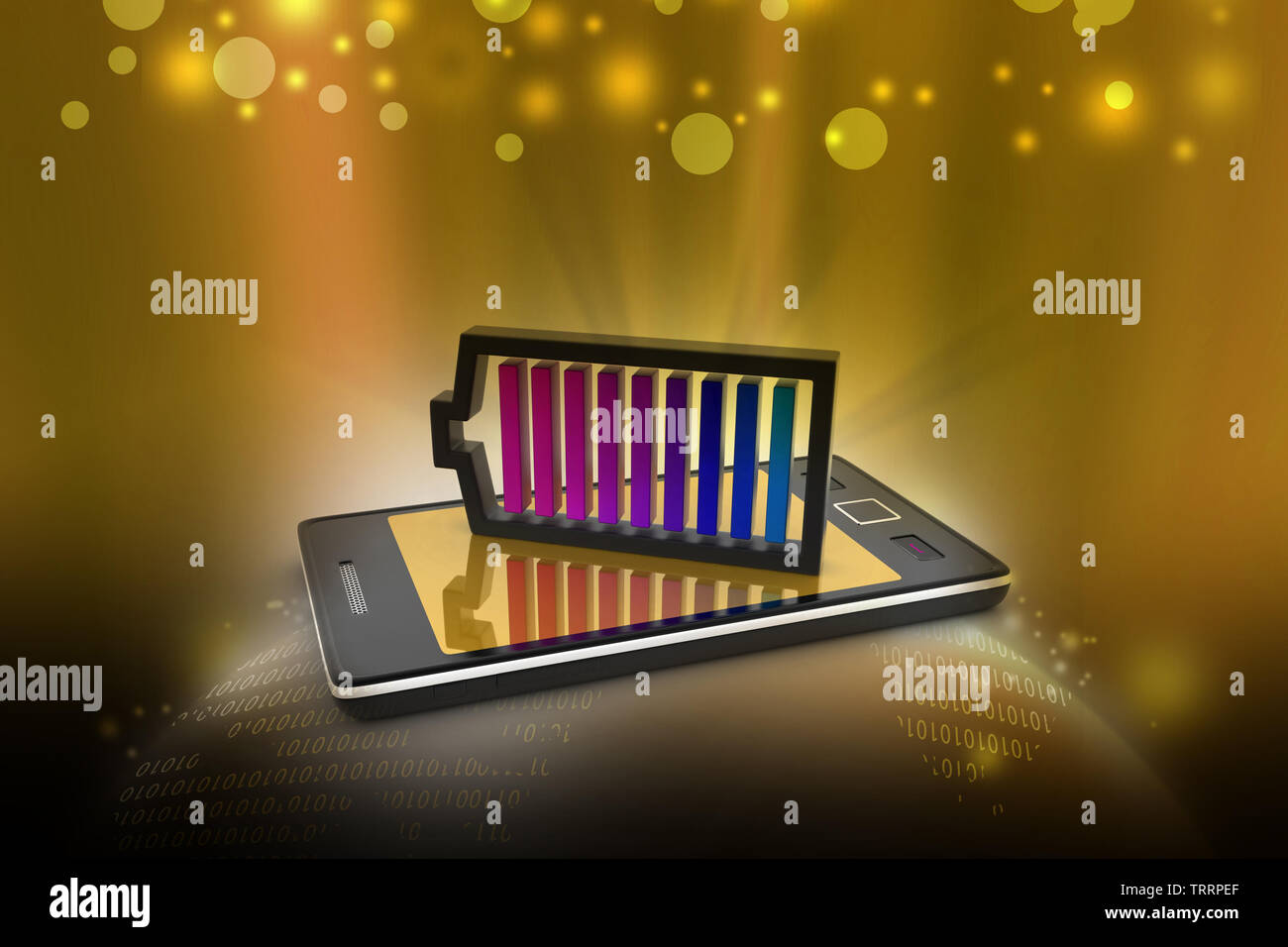 Smart phone charging with battery Stock Photo - Alamy