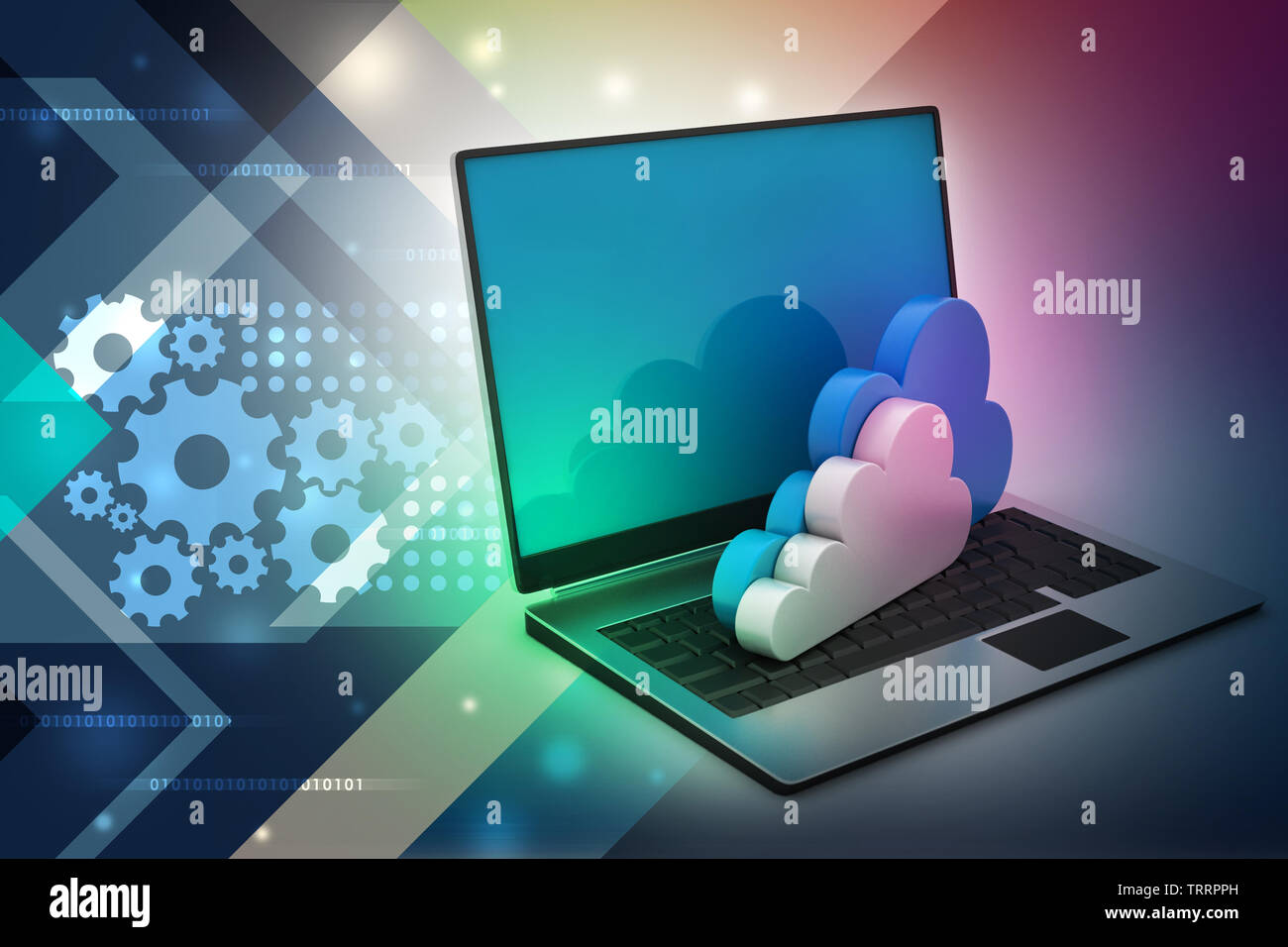 laptop showing concept of cloud computing Stock Photo - Alamy