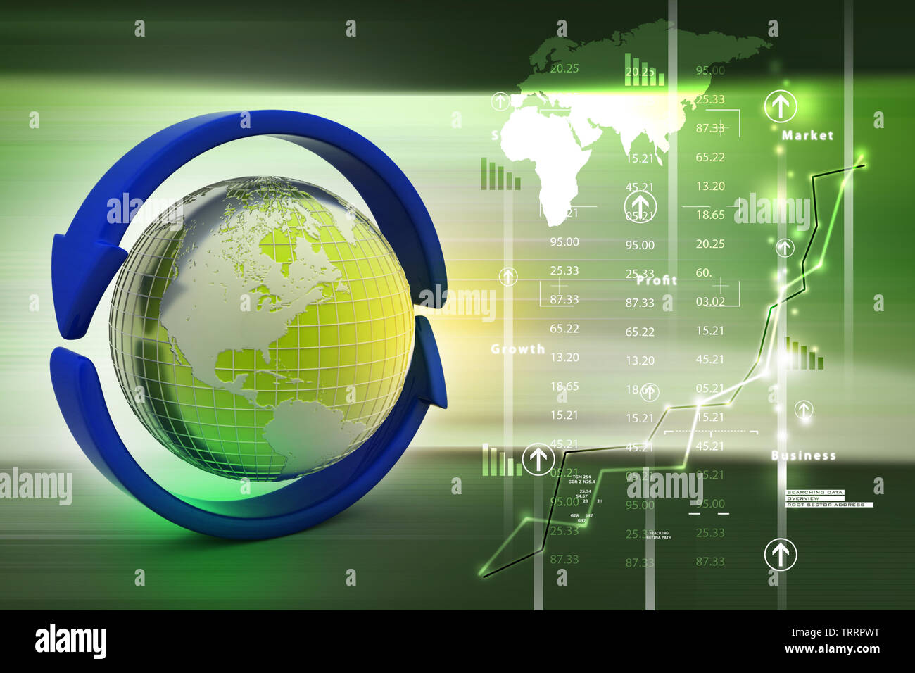 Earth with arrow circle around Stock Photo - Alamy