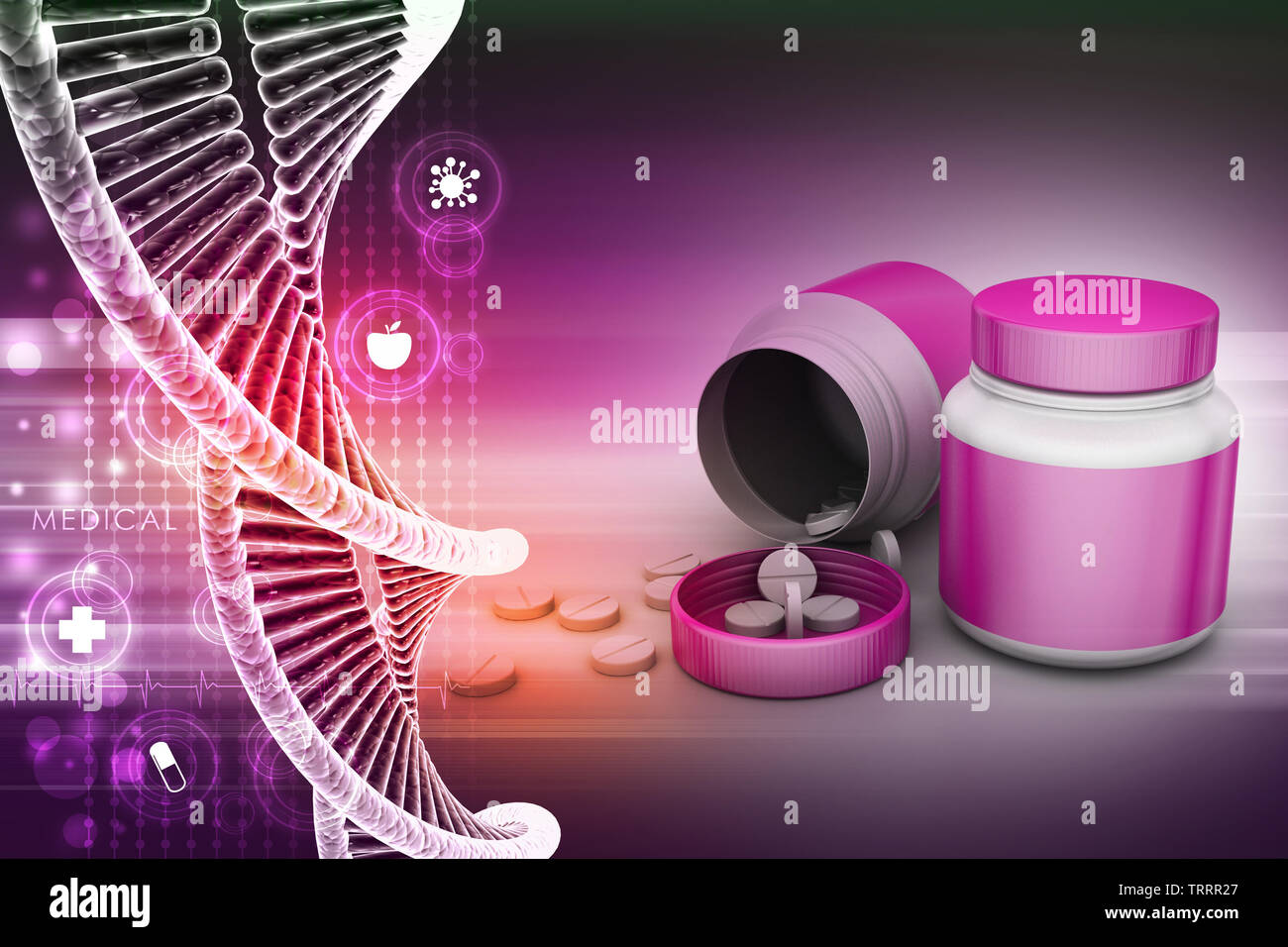 medicine bottle and pills Stock Photo - Alamy