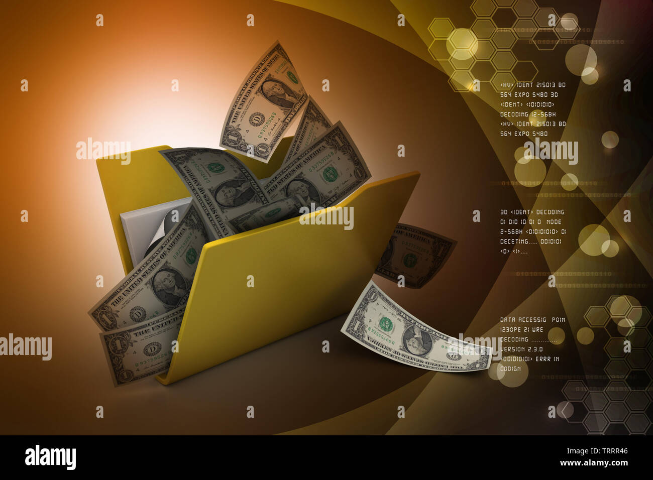 File folder with currency Stock Photo - Alamy