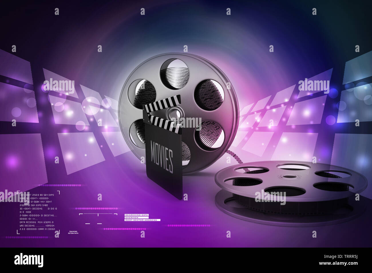Film Reels and Clapper board Stock Photo - Alamy