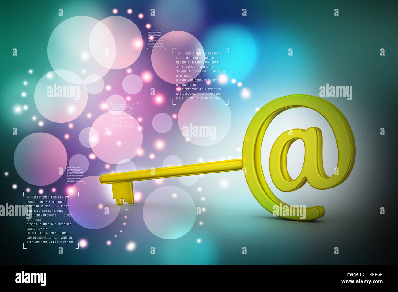 Key with at the rate symbol Stock Photo - Alamy