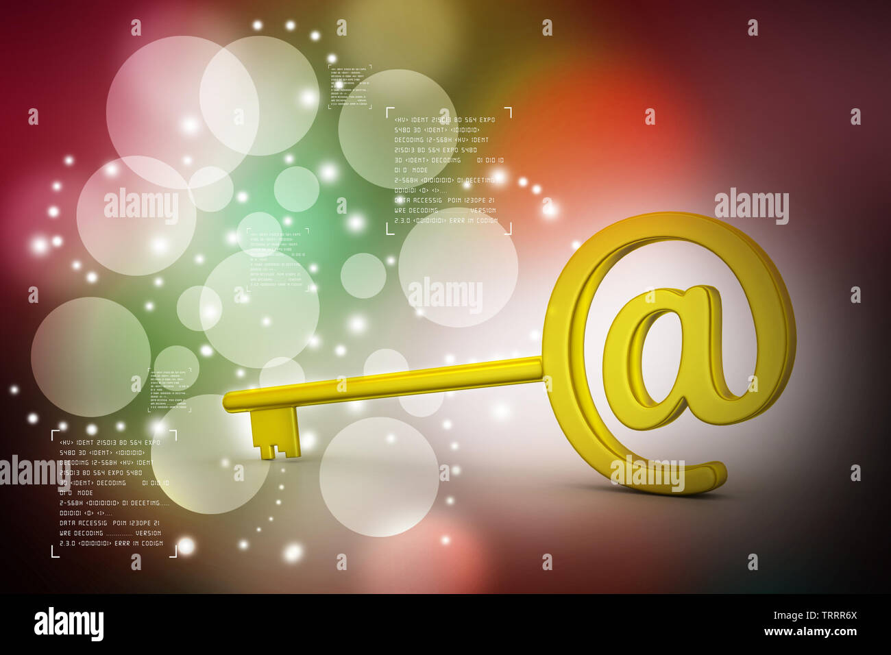 Key with at the rate symbol Stock Photo - Alamy