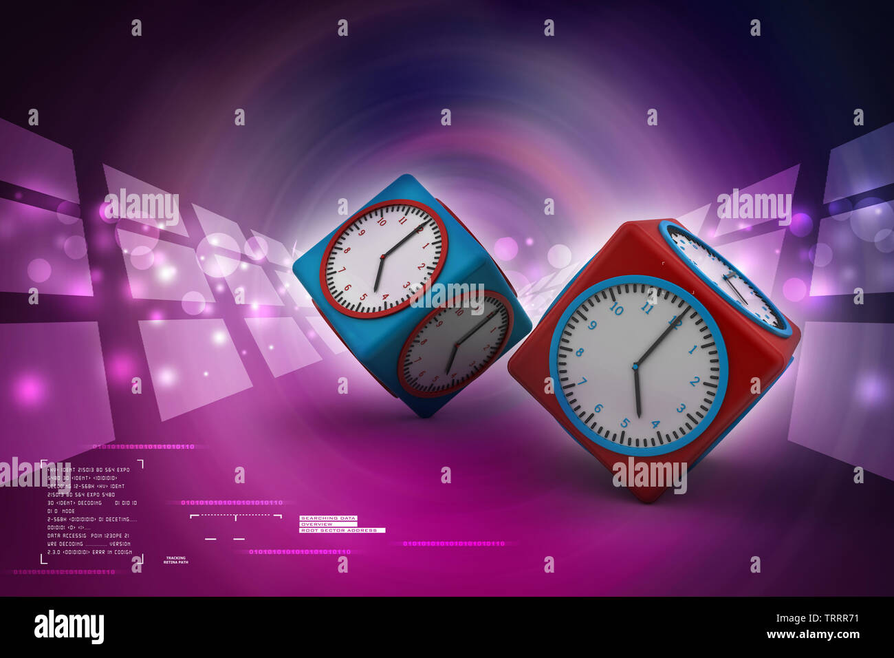 3d watch in cube Stock Photo - Alamy