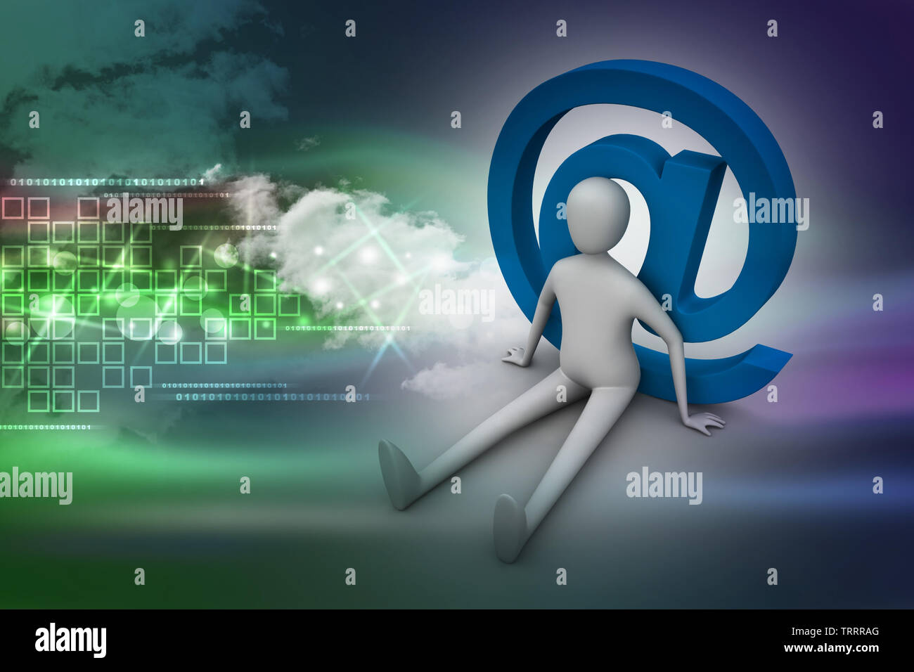 3d person with e mail symbol Stock Photo - Alamy