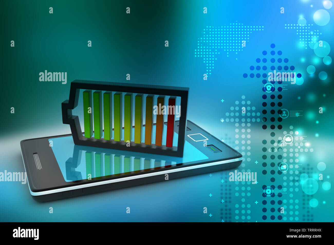 Smart phone charging with battery Stock Photo - Alamy