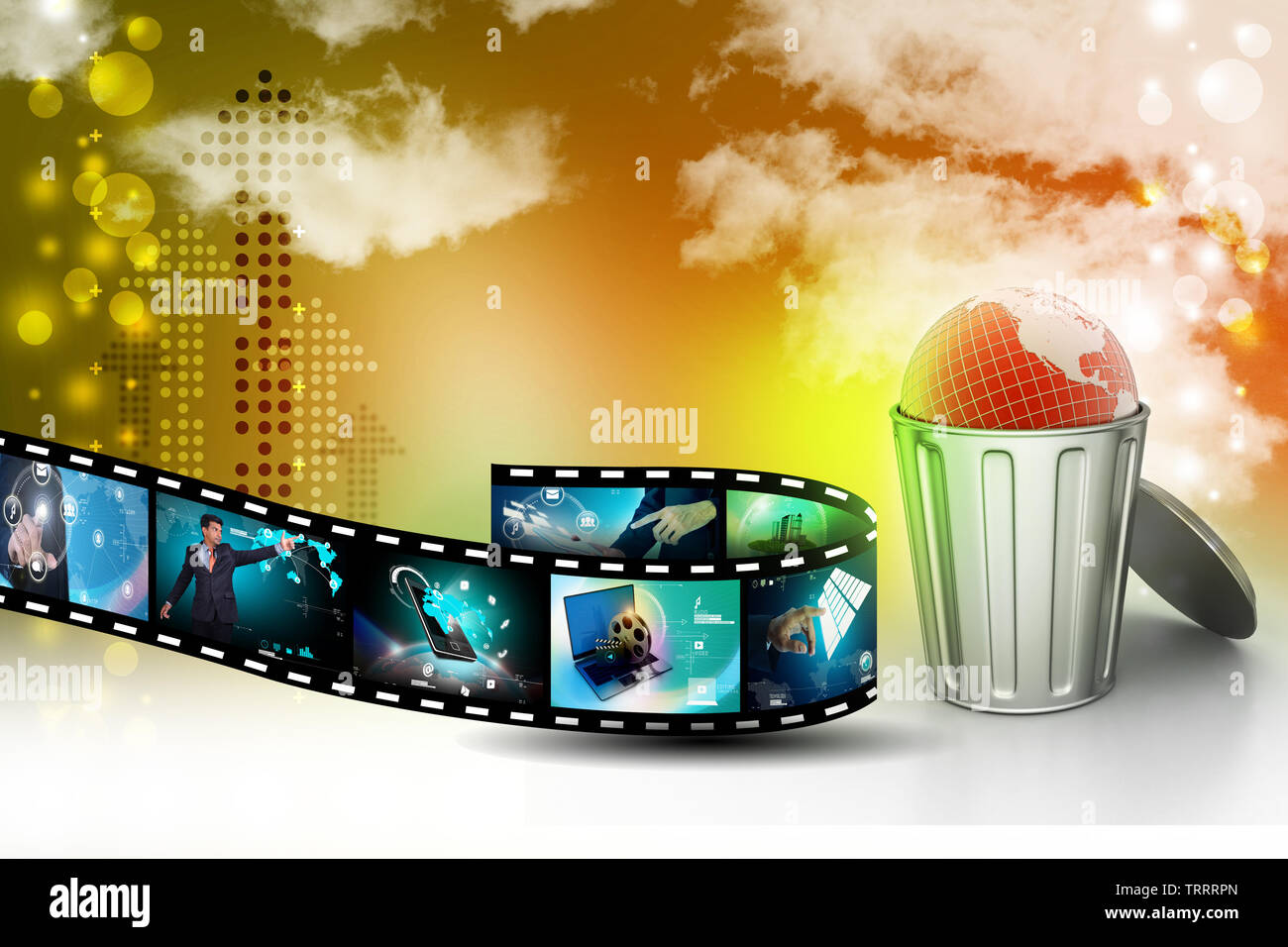 World globe in waste bin hi-res stock photography and images - Alamy