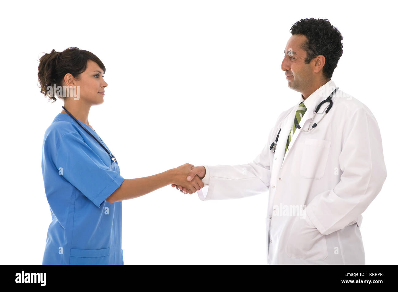 Medical agreement concept with a doctor on white background Stock Photo ...