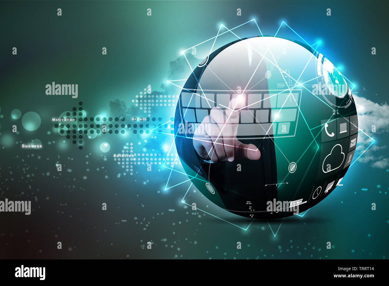 Digital globe in color background Stock Photo - Alamy