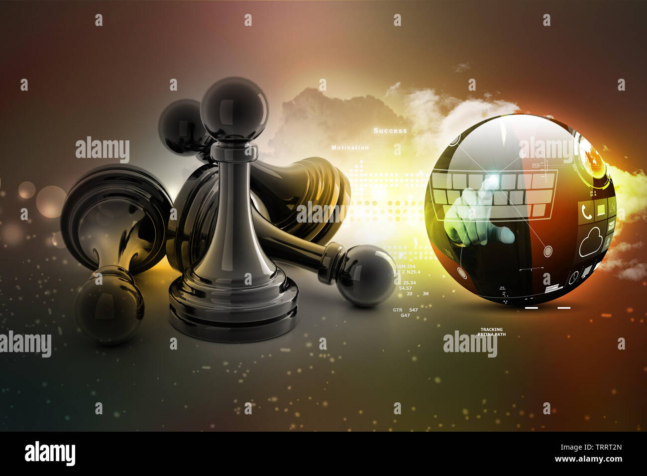 black pawn isolated on white colour Stock Photo - Alamy