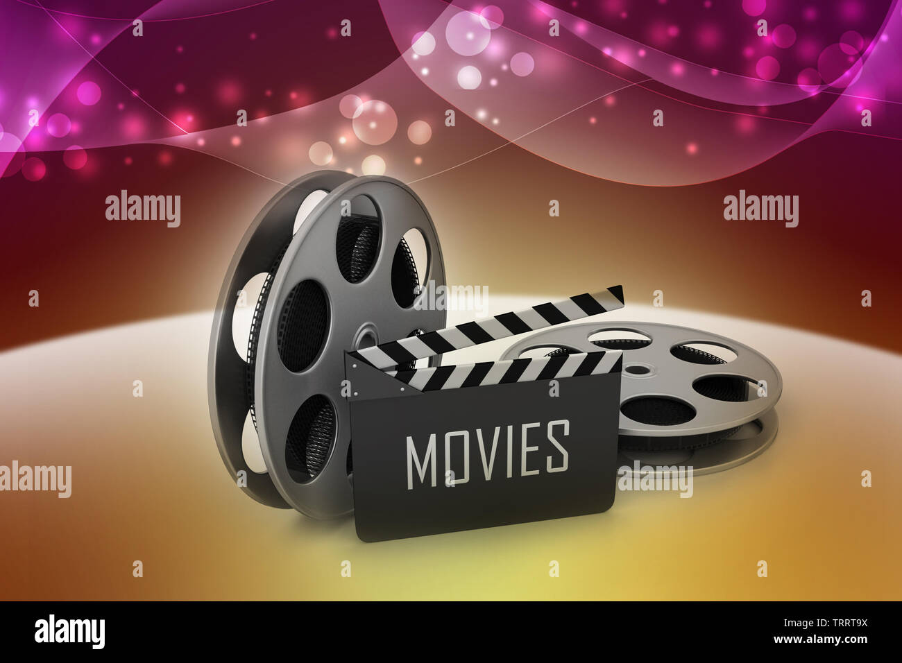 Film Reels and Clapper board Stock Photo - Alamy