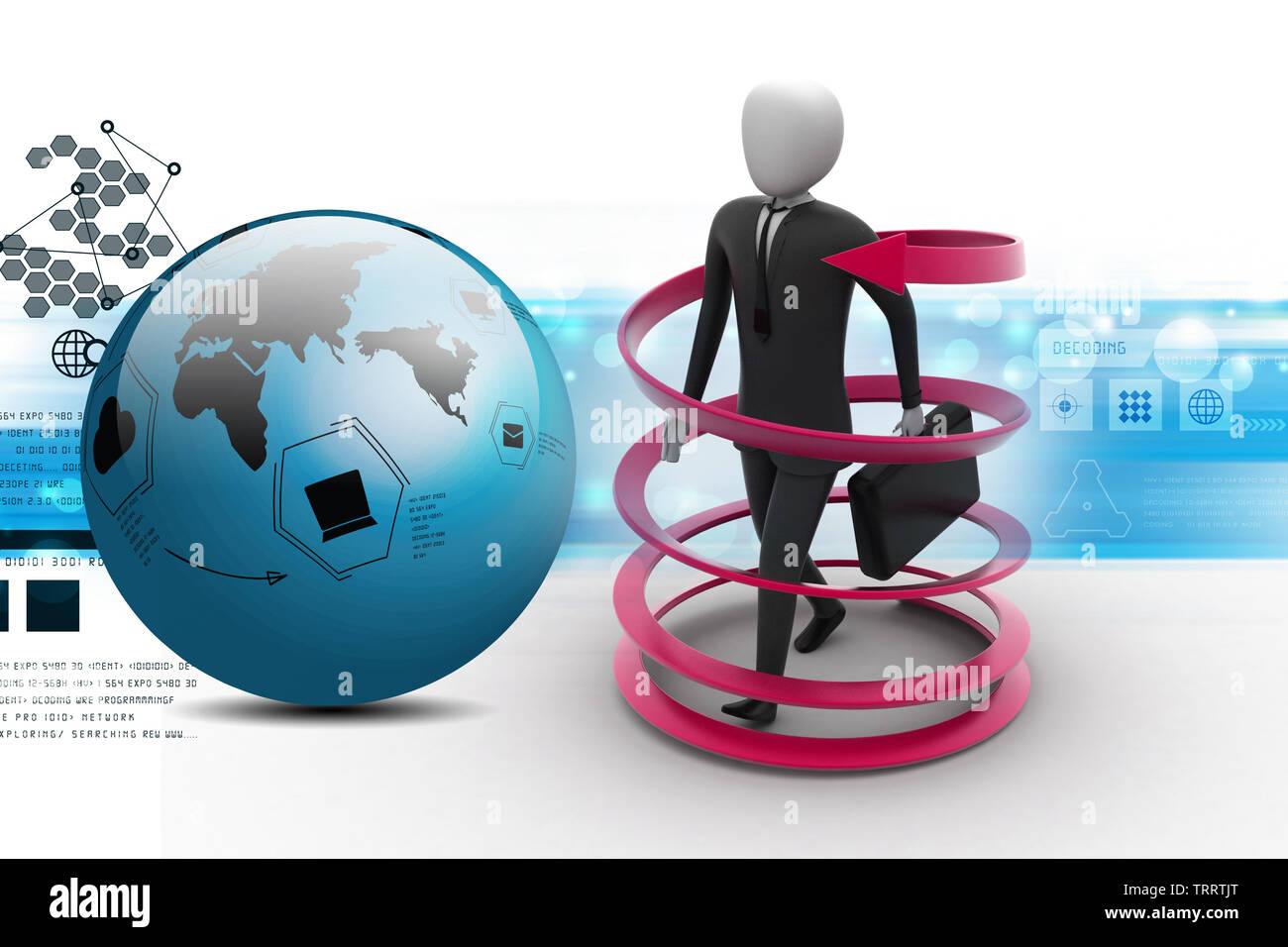 3d man business success concept Stock Photo - Alamy