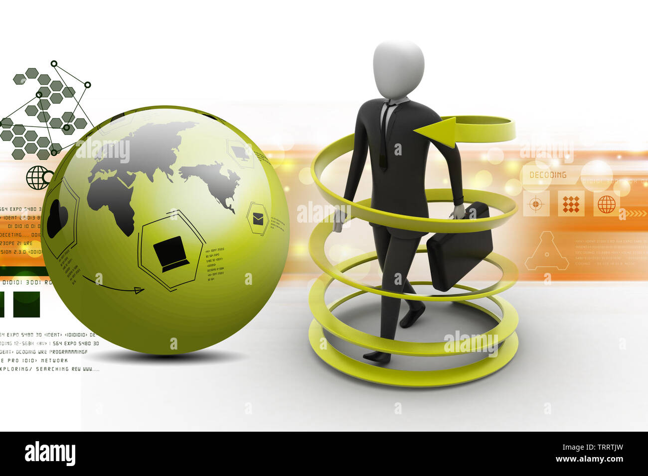 3d man business success concept Stock Photo - Alamy