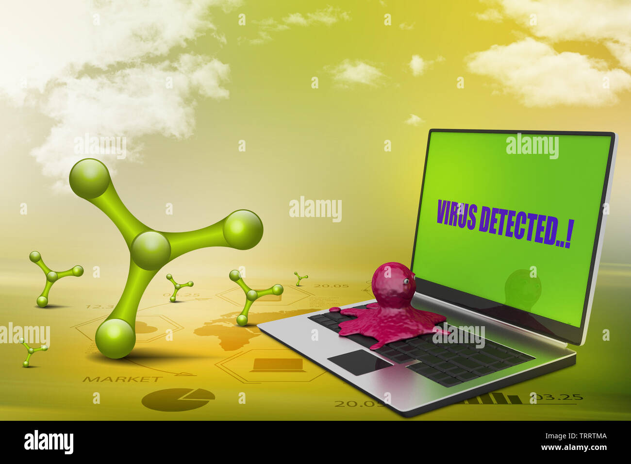 Octopus in laptop Stock Photo - Alamy