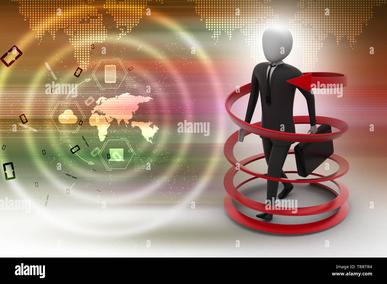 3d man business success concept Stock Photo - Alamy