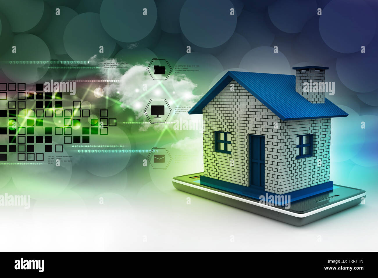 home with smart phone Stock Photo - Alamy