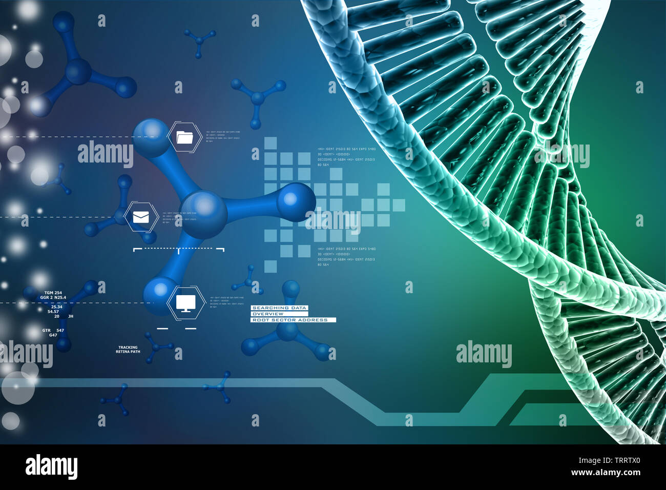 model of twisted chrome DNA chain Stock Photo - Alamy