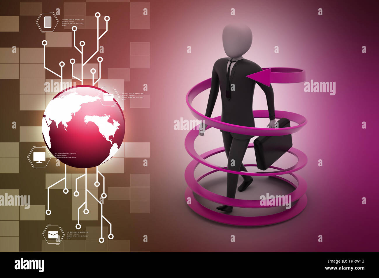 3d man business success concept Stock Photo - Alamy