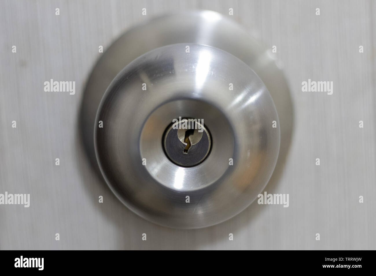 Door lock with a keyhole Stock Photo - Alamy