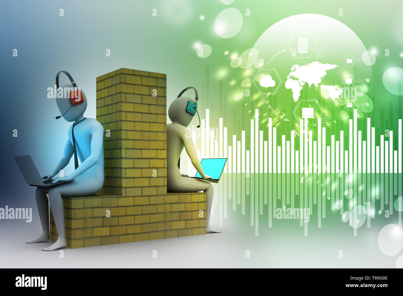 3d people working in laptop Stock Photo - Alamy