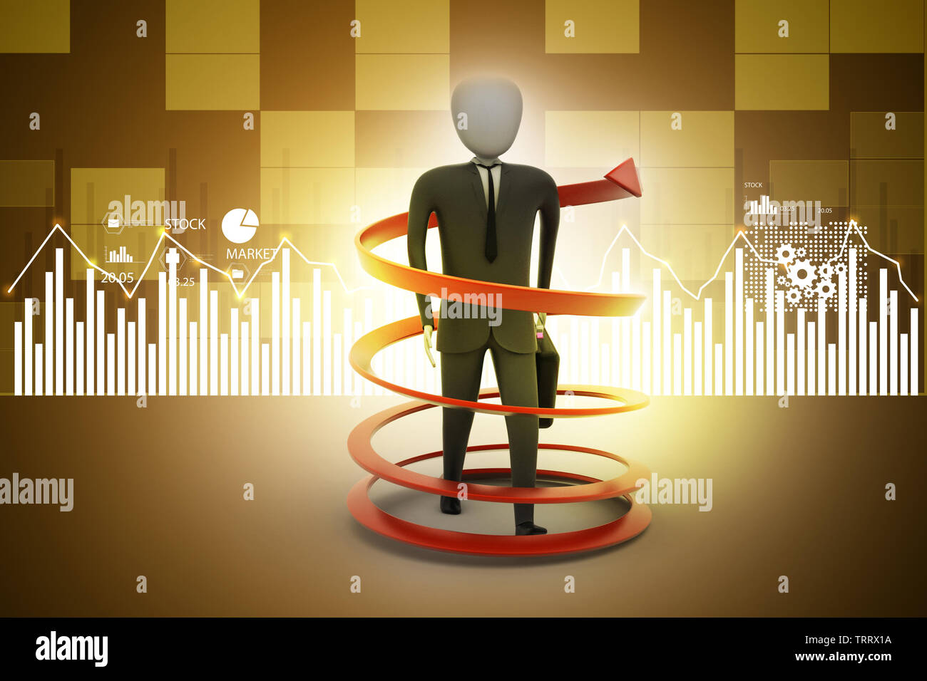 3d man business success concept Stock Photo - Alamy