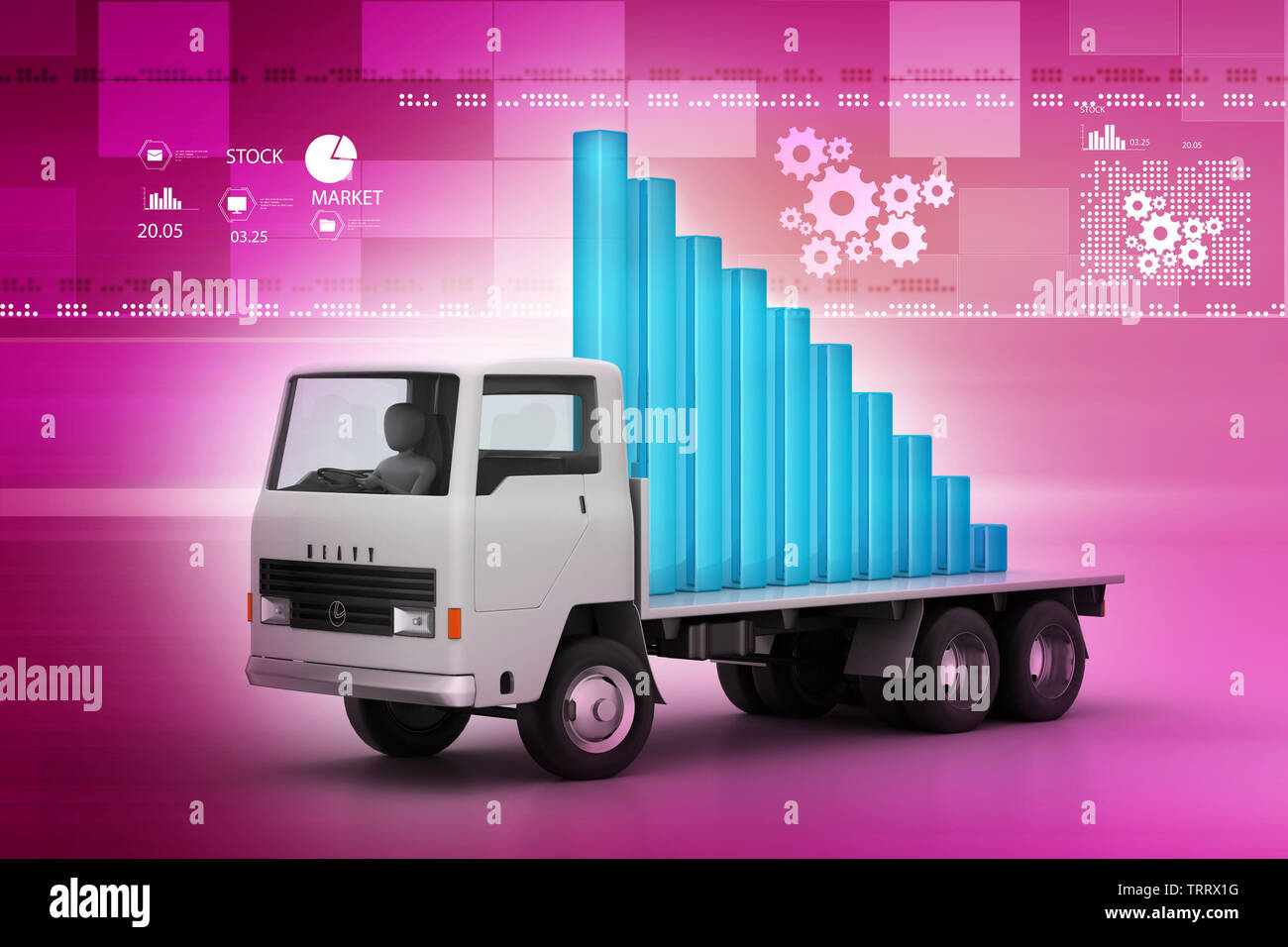 Transportation of business graph in truck Stock Photo - Alamy
