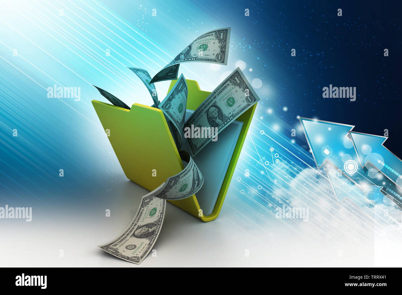 File folder with currency Stock Photo - Alamy