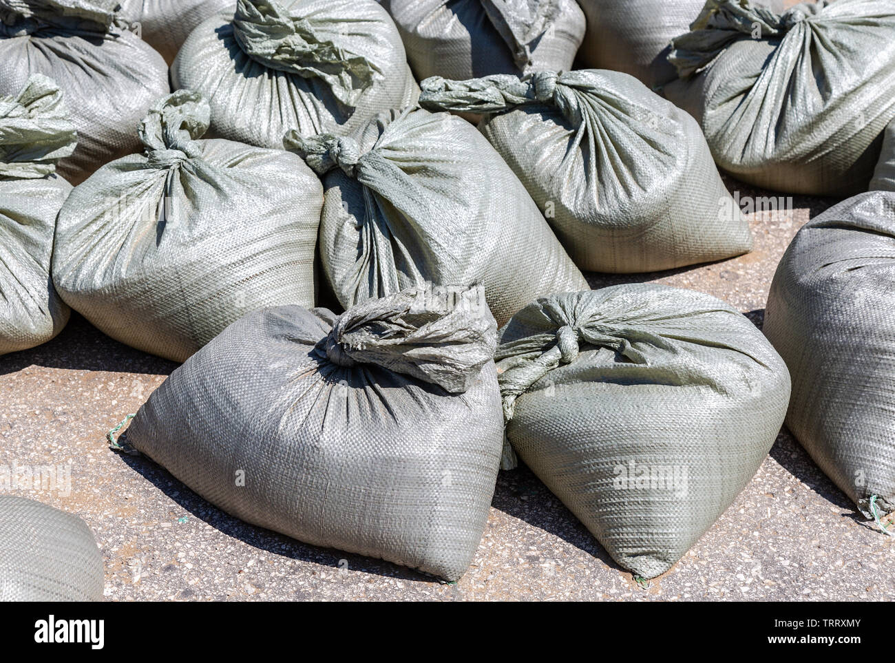Sandbags flood protection road hi-res stock photography and images - Alamy