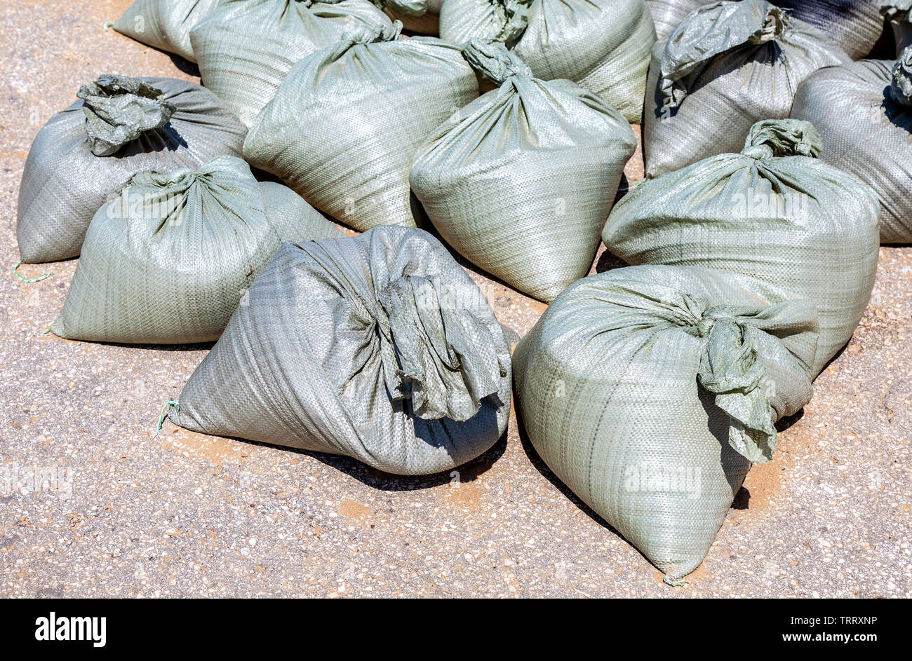 Sandbags flood protection road hi-res stock photography and images - Alamy