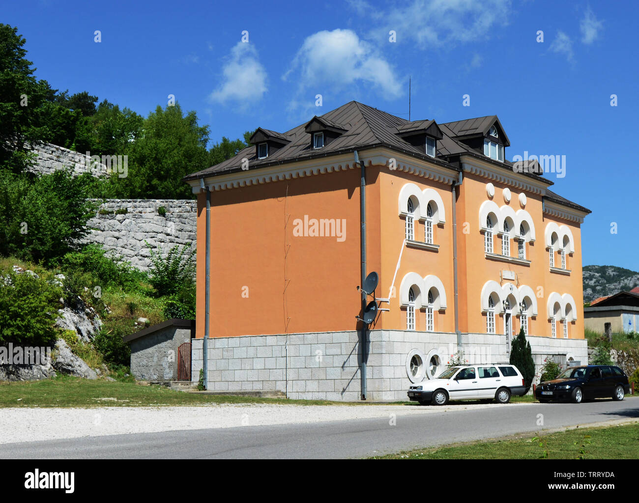 Beautiful old buildings in Montenegro's historical capital of Cetinje ...