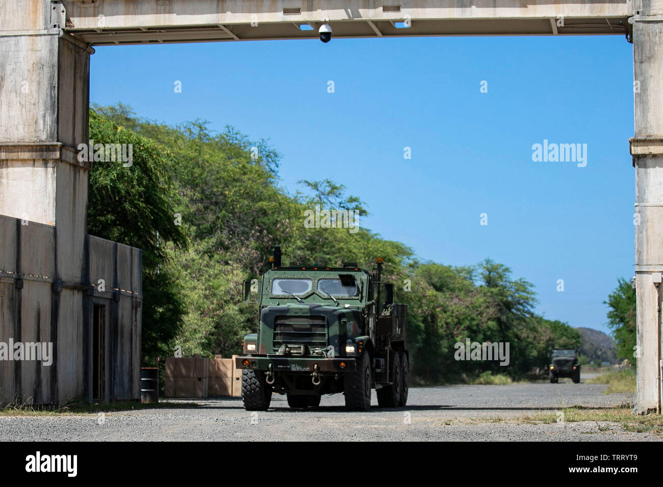 A U.S. Marine Corps Medium Tactical Vehicle Replacement assigned to ...