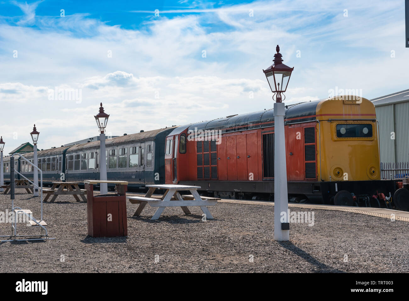 Trains at Leeming Bar Station on the Wensleydale Railway Stock Photo ...