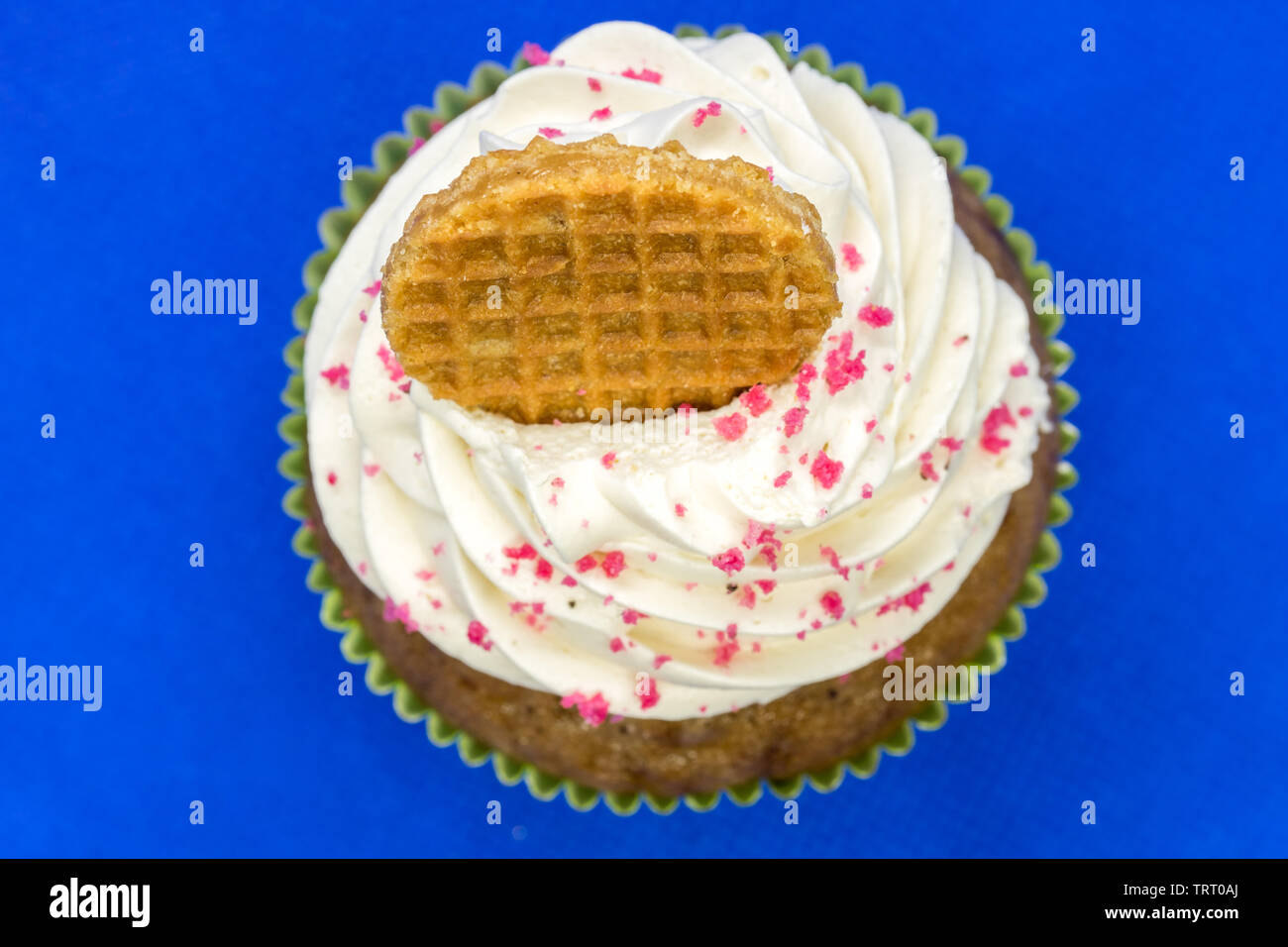 Decorated cupcake - top view Stock Photo - Alamy