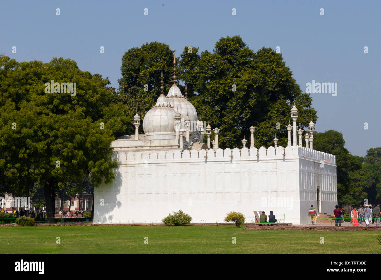 Moti Masjid in Red Fort, New Delhi, India. Also know as Pearl Mosque ...