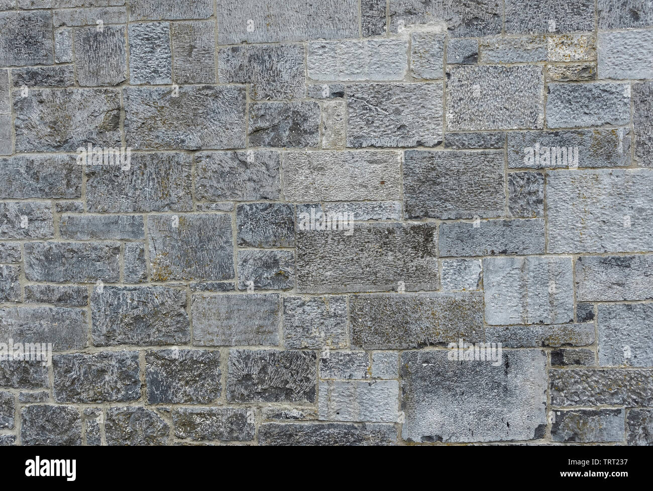 Detail of grey limestone stone wall, Birr, County Offaly, Ireland Stock ...