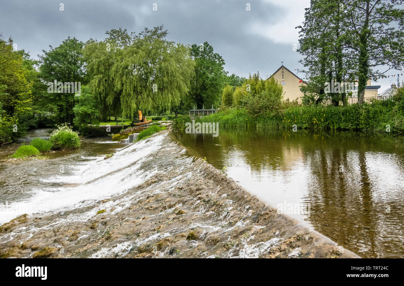 Weir across the River Camcor, Birr, County Offaly, Ireland Stock Photo ...