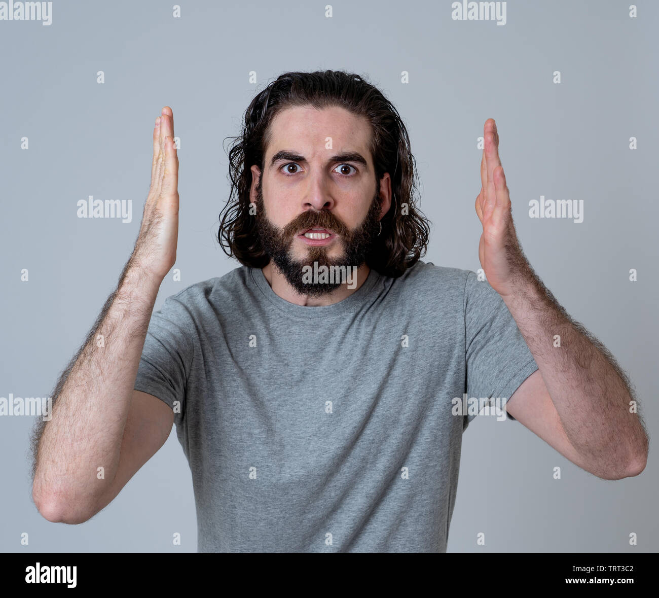 Portrait of angry and upset young hipster man looking furious ...