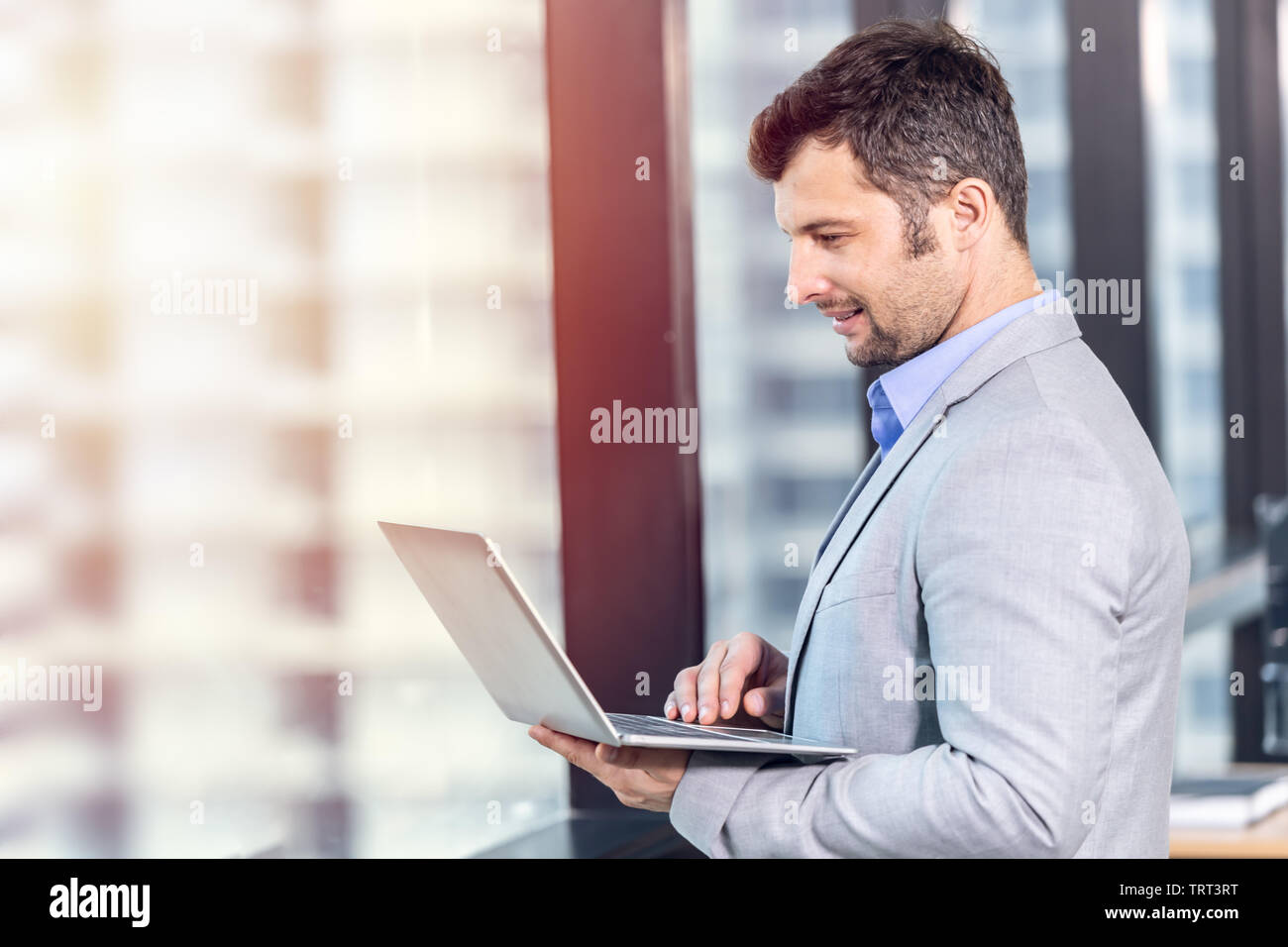 One smart man, office, laptop, computer hi-res stock photography and ...