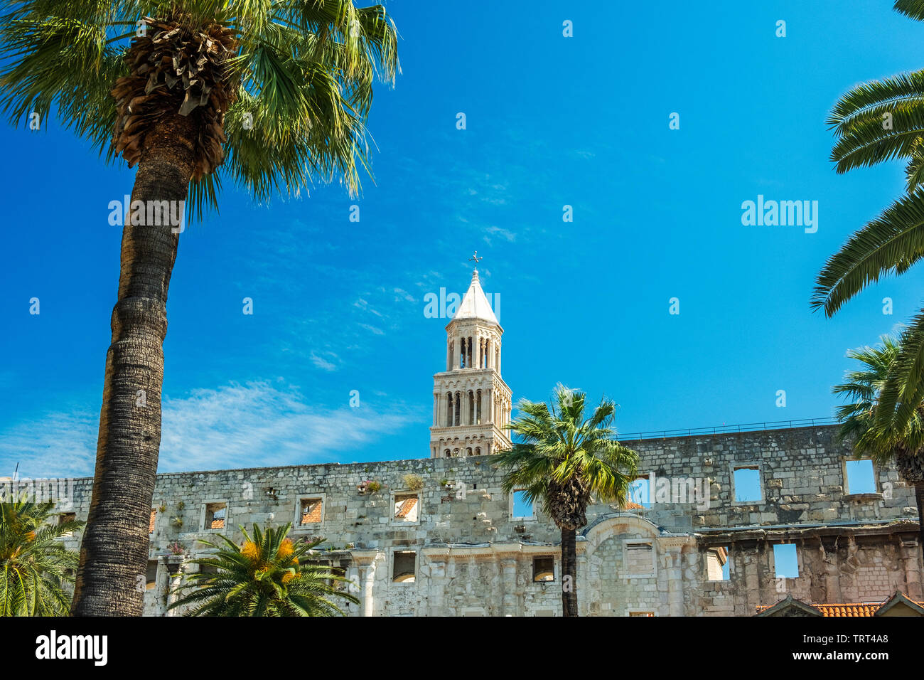 Split, Croatia, walls of palace of Roman emperor Diocletian from 3rd ...