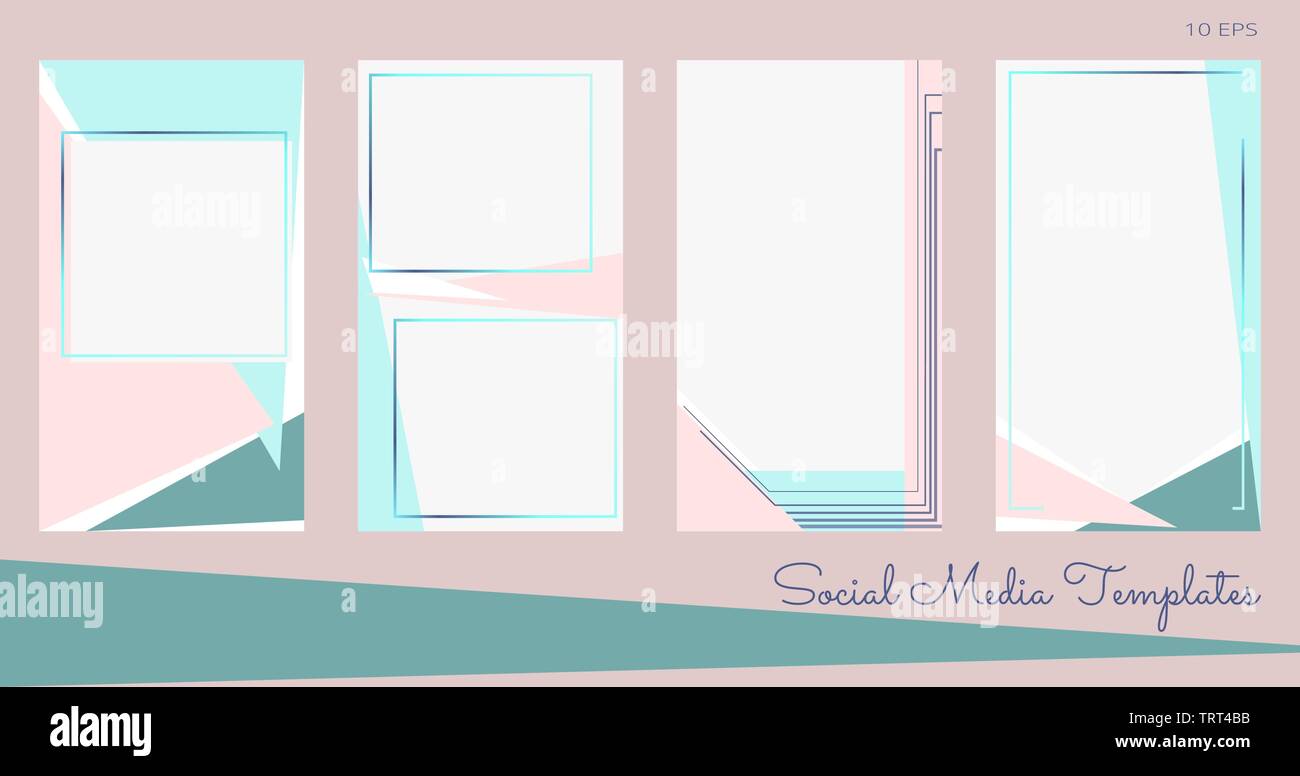 Vector set of modern editable stories template with copy space. Summer ...