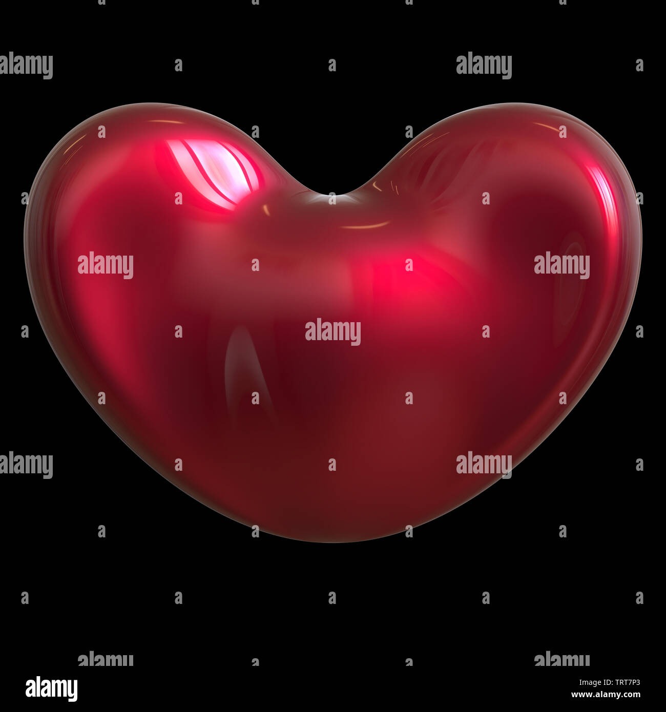 Heart shape ugly Love symbol glossy red. Wedding marriage greeting card ...
