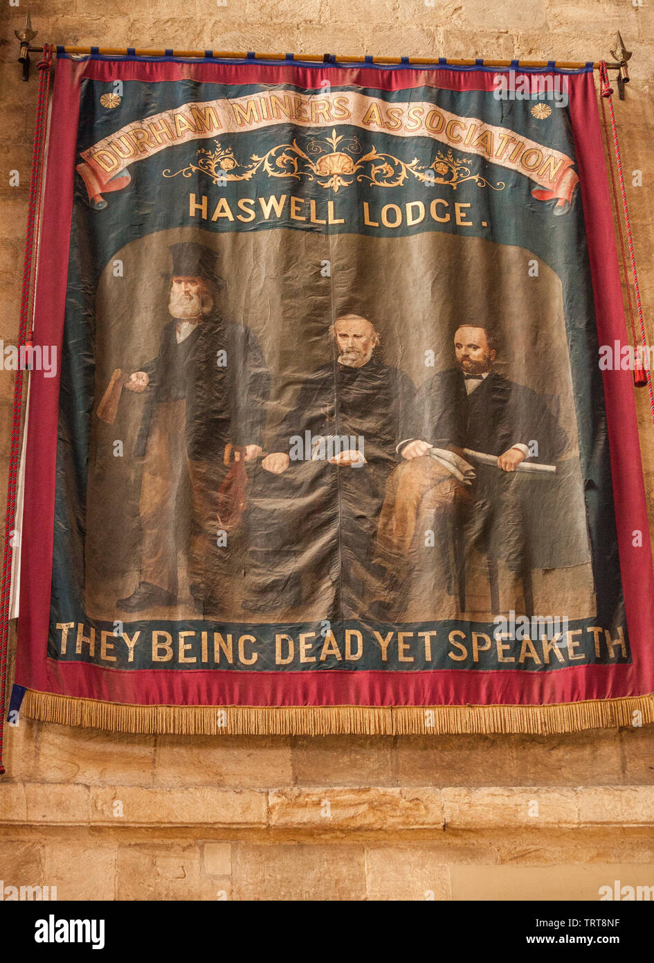 Haswell Colliery Lodge Banner displayed in Durham Cathedral,England,UK ...