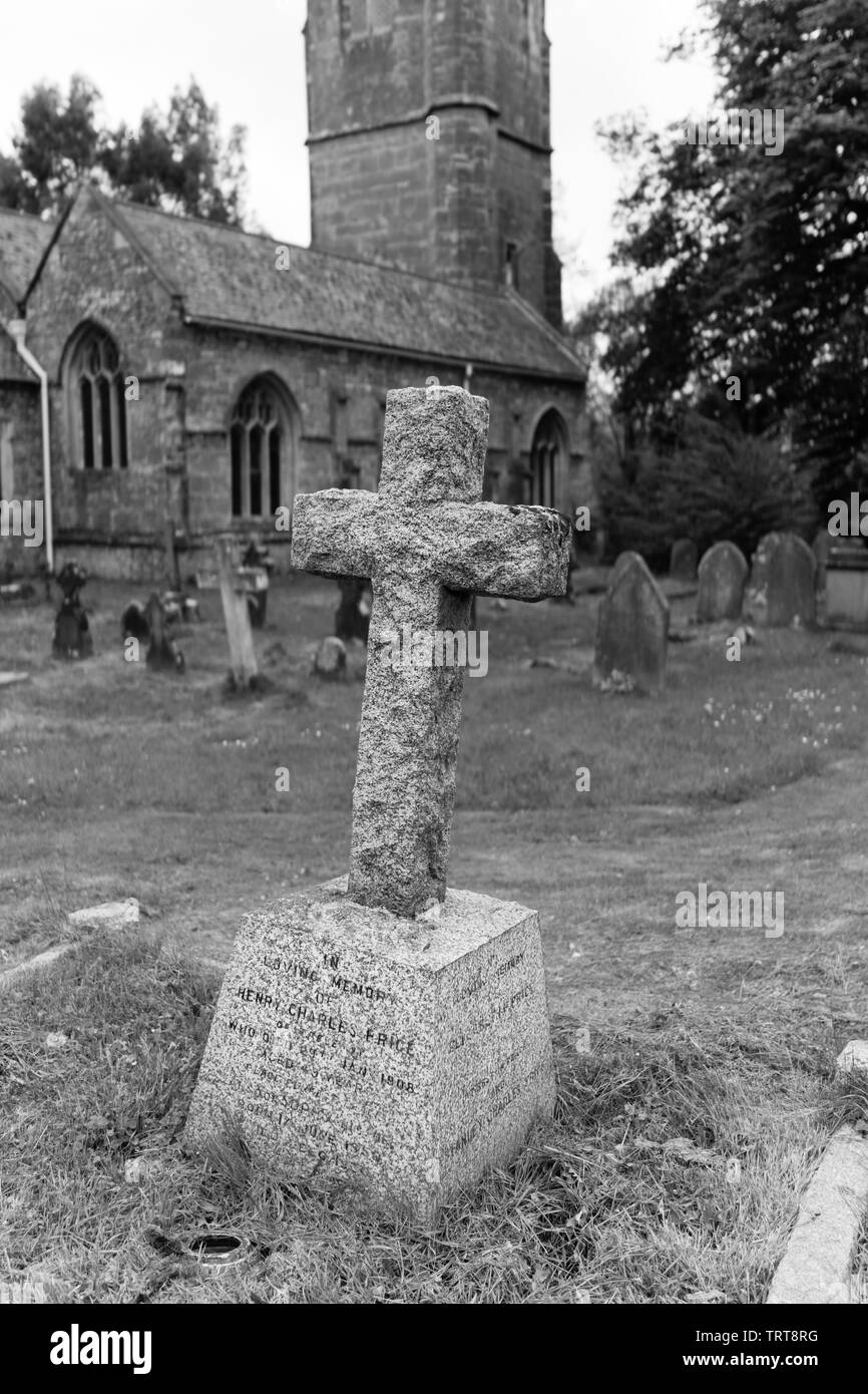 The old Churchyard and cemetery at the church in Mathern village South ...