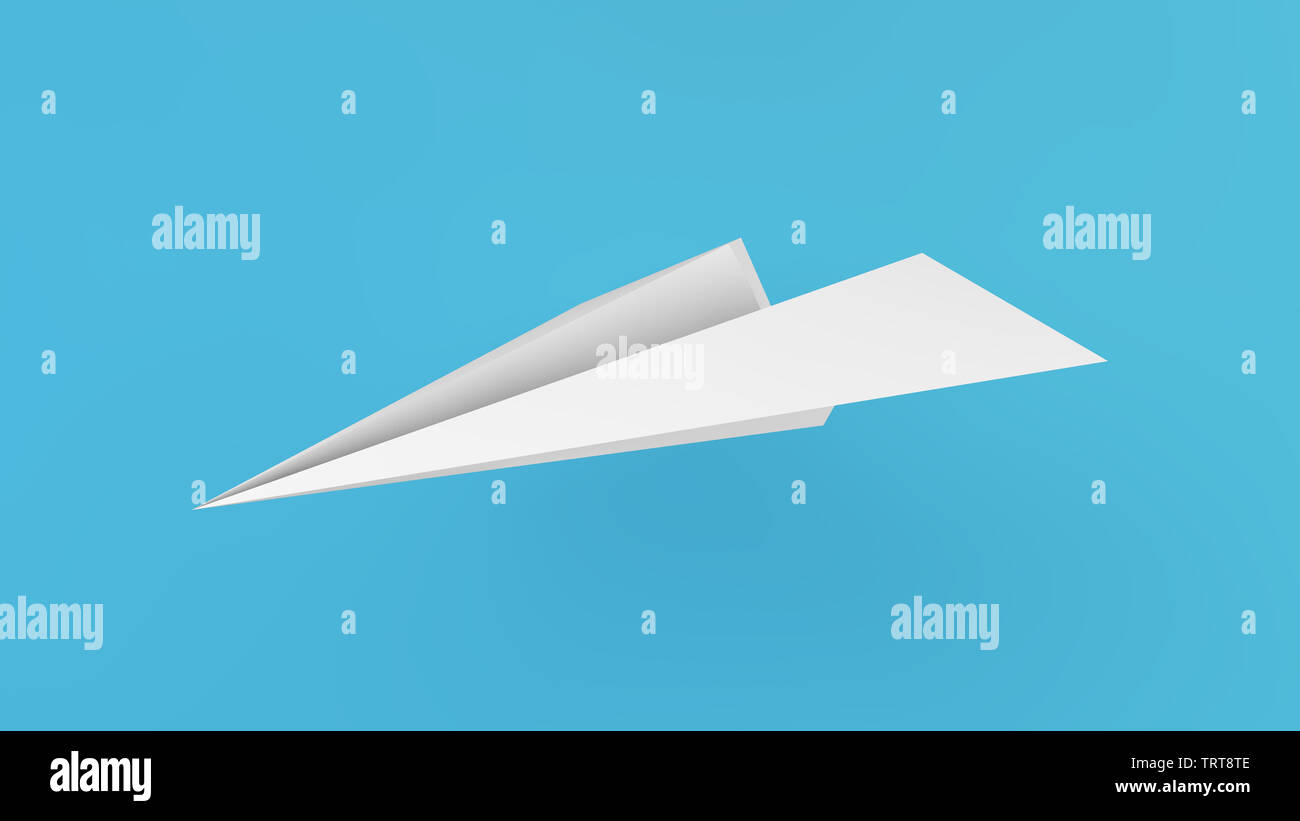 paper plane isolated 3d rendering Stock Photo - Alamy