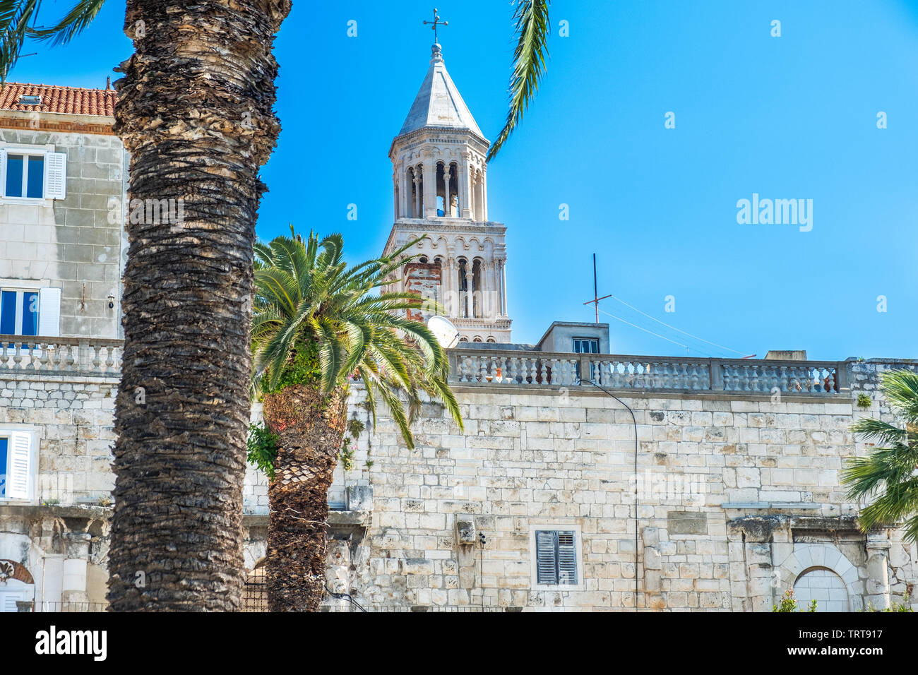 Split, Croatia, walls of palace of Roman emperor Diocletian from 3rd ...