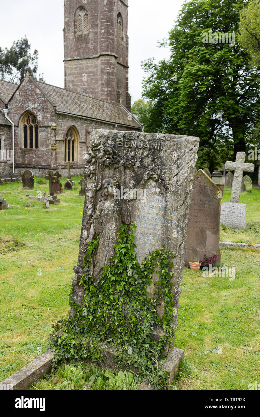 The old Churchyard and cemetery at the church in Mathern village South ...